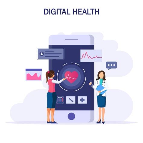 Premium Vector Digital Health Concept Doctor Looks At The Patient S