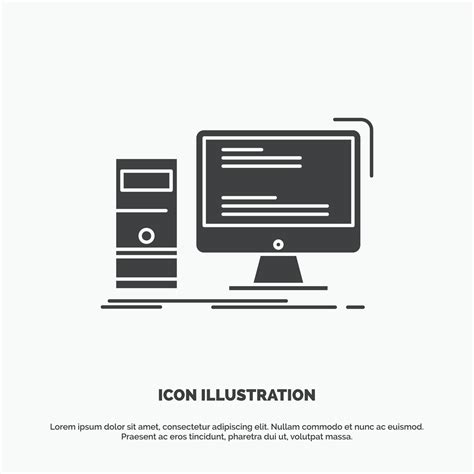 Computer Desktop Gaming Pc Personal Icon Glyph Vector Gray Symbol For Ui And Ux Website Or