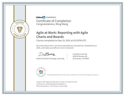 Ming Wang On Linkedin Certificate Of Completion