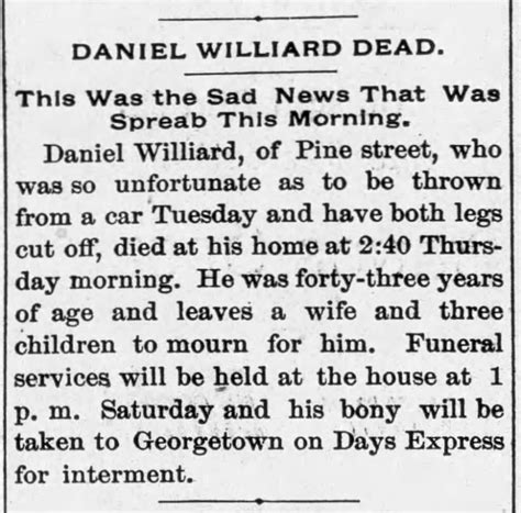 Daniel Williard Death ™