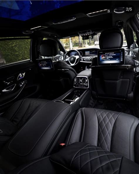 Luxury Car Interior With Black Leather Seats Black Suv Car Interior