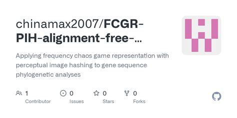 GitHub Chinamax2007 FCGR PIH Alignment Free Algorithm Applying