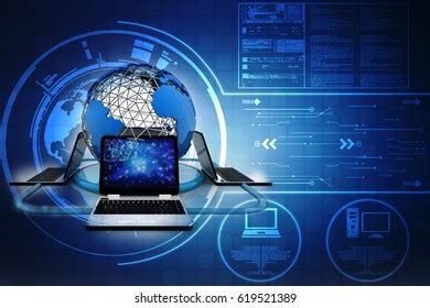 D Rendering Computer Network Stock Illustration