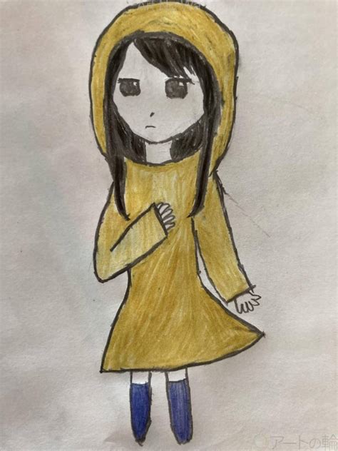 フードをかぶった女の子 アートの輪