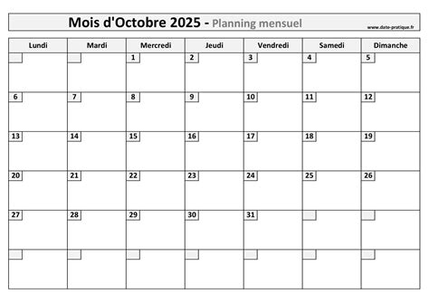 Calendrier mensuel avec fêtes à télécharger et imprimer gratuitement