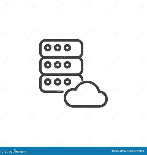 Data Storage Line Icon Stock Vector Illustration Of Pixel 299385863