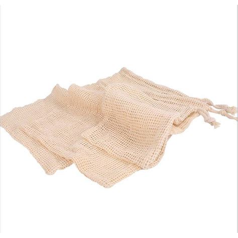 China Eco Friendly Product Shopping Cotton Linen Drawstring Mesh Bag