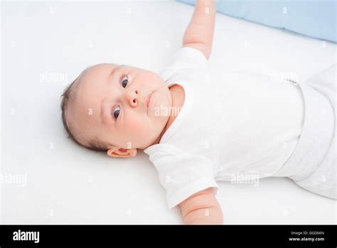 Scared Crying Baby Alone In His Crib Stock Photo Alamy