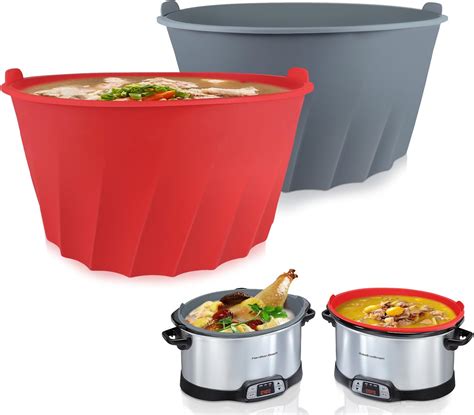 Juanwan Slow Cooker Liners 2 Pack Silicone Reusable Fit