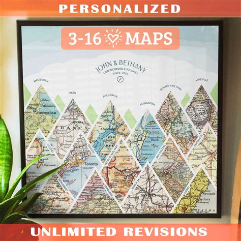 Custom Map Artwork Summit Travel Ts Frame Canvas Print World Usa