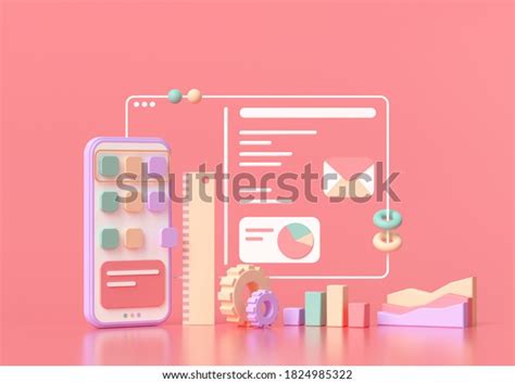 Application Development And Ui Ux Design Concept 3d Render Illustration