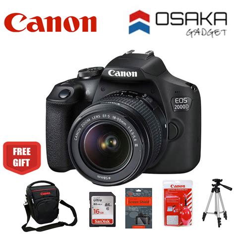 Canon Eos 2000d Dslr Camera With 18 55mm Lens Shopee Malaysia