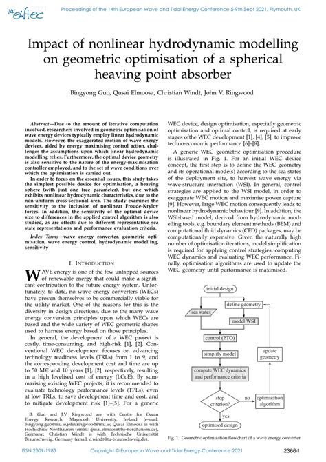 Pdf Impact Of Nonlinear Hydrodynamic Modelling On Geometric Optimisation Of A Spherical