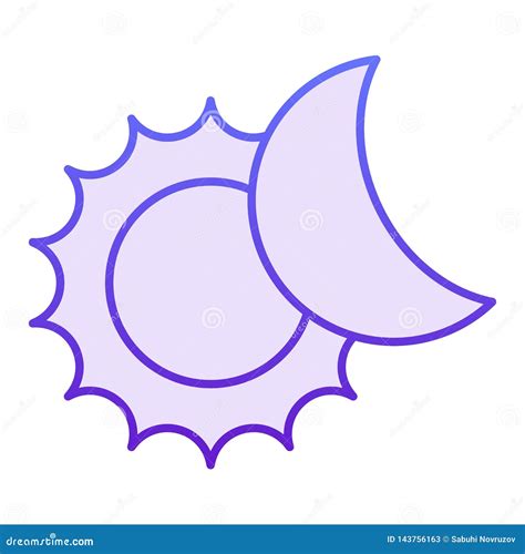 Solar Eclipse Flat Icon Astronomy Violet Icons In Trendy Flat Style