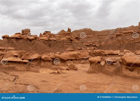 Goblin Valley Scenic View On Amazing Eroded Hoodoo Rock Formations At Goblin Valley State Park