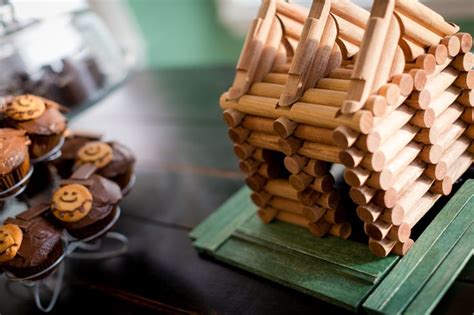 Lincoln Logs Table Decoration For Abe Lincoln Birthday Party Theme