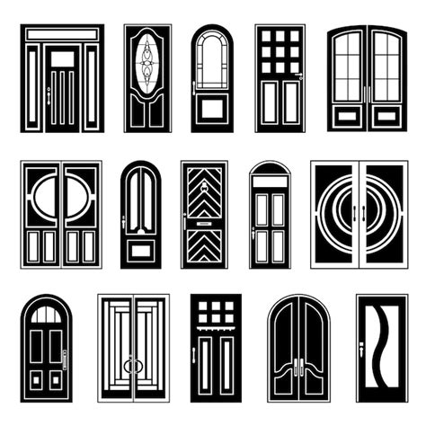 Colección De Iconos De Puertas Vector Gratis