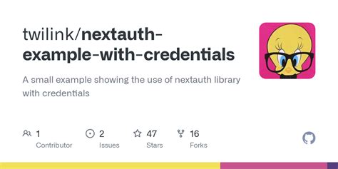 Github Twilink Nextauth Example With Credentials A Small Example Showing The Use Of Nextauth