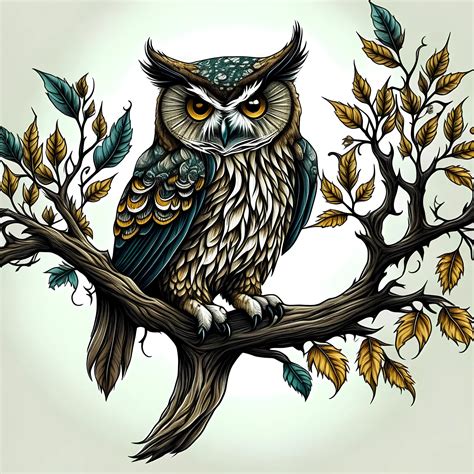 Owl Tree Tattoo
