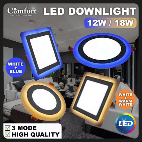 12w 18w 24w Double Color Led Downlight Led 2in1 Color Recessed Surface Downlight Ceiling Room