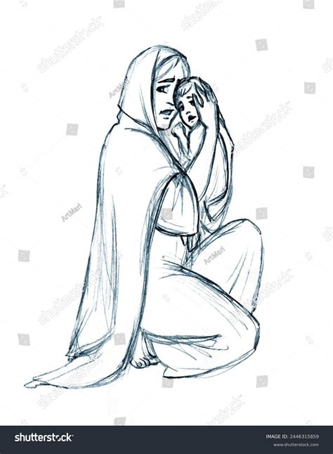 Sad Tear Poor East Jew Arab Stock Illustration 2446315859 Shutterstock