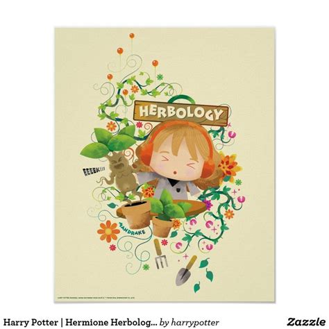 Harry Potter Hermione Herbology Class Graphic Poster Zazzle Harry