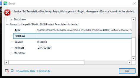 My Trados Can T Be Opened A Pop Up Window Showed That Service Sdl