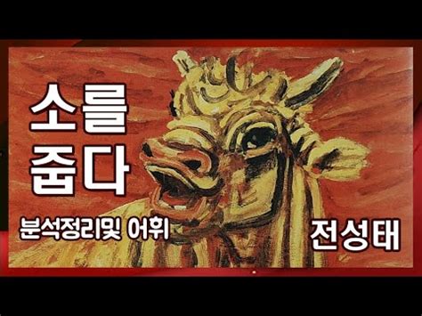국어 분석정리 전성태 소를줍다 뚱주의공부방 YouTube