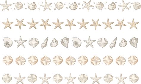 Sea Shell Border Vector Images Over 1200