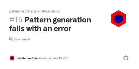 Pattern Generation Fails With An Error · Issue 15 · Pattern Labstarterkit Twig Demo · Github