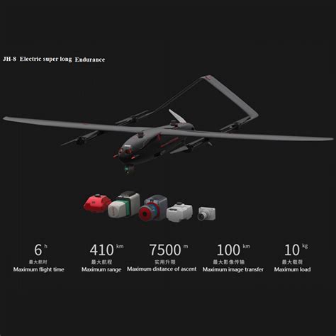Jh 8se Long Endurance Evtol Fixed Wing Uav Electric Uav Dongguan
