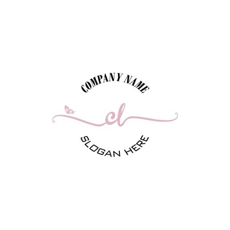 CL Initial Logo Monogram Butterfly Handwriting Signature