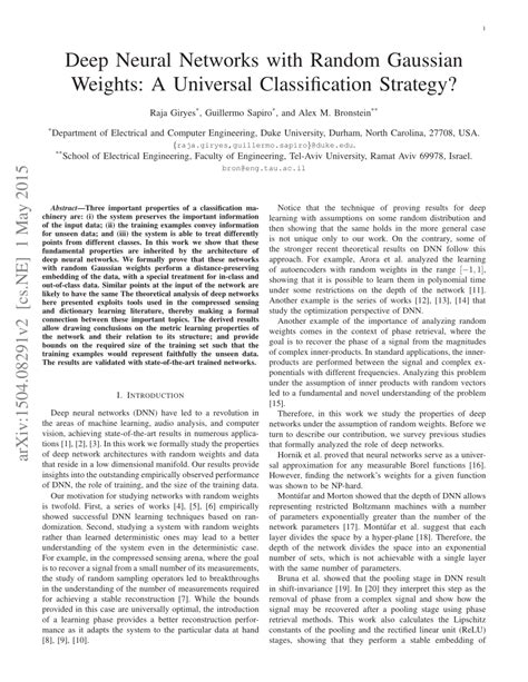 Pdf Deep Neural Networks With Random Gaussian Weights A Universal