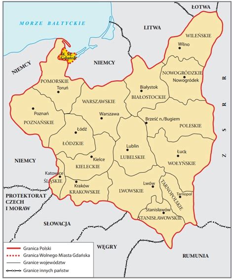 Подробная карта польши с городами подробная на русском языке до 1939 года