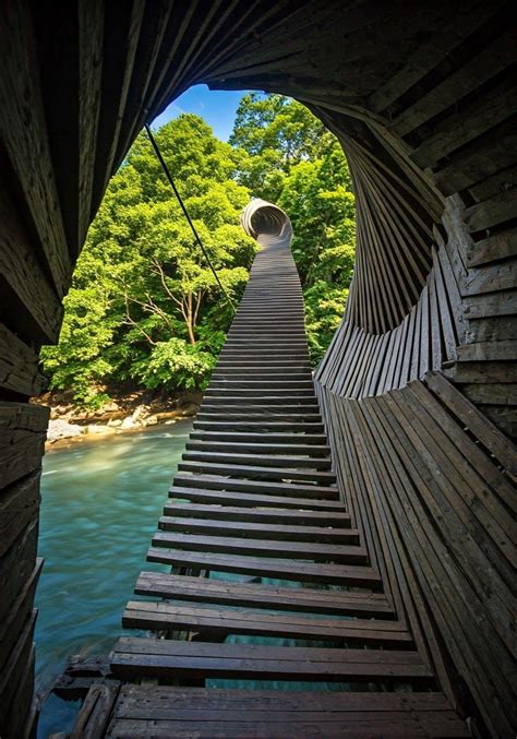 Folded Wood Bridge Under Entropic Algorithm Alien Sky