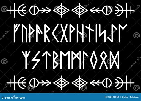 Set Of Old Norse Runes Rune Alphabet Futhark Ancient Viking