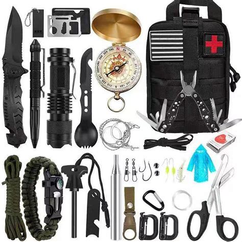 21 In 1 Survival Gear Tactical First Aid Camping Equipment Supplies