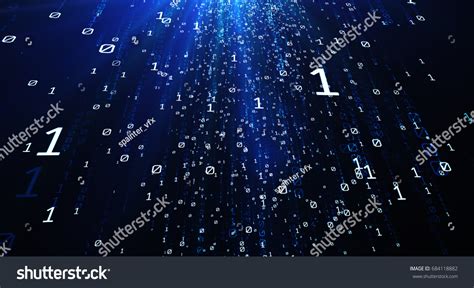 technology background binary code flying through stock illustration
