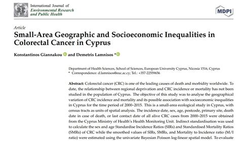 Konstantinos Giannakou On Linkedin Geographical Incidence Mortality Cyprus 2023goals