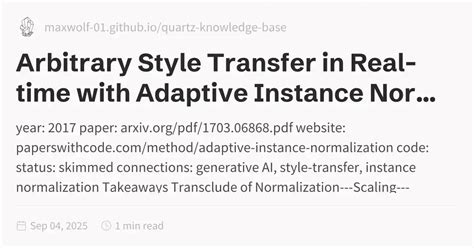 Arbitrary Style Transfer In Real Time With Adaptive Instance Normalization