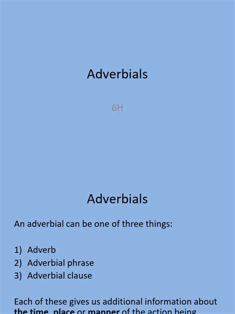 Adverbials Pdf