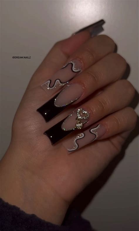 Nailz Of Your Dreamz 😌 On Instagram Drop Some Black Hearts 🖤 Bling