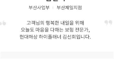 김선희 고수의 보험 설계 서비스 부산 강서구 숨고 숨은고수
