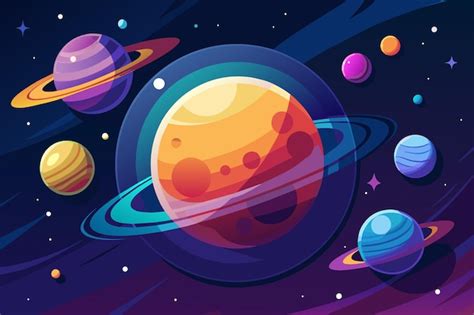 A Modern Vector Illustration Of A Distant Star System Premium AI