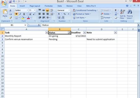 Excel Task List With Subtasks Template