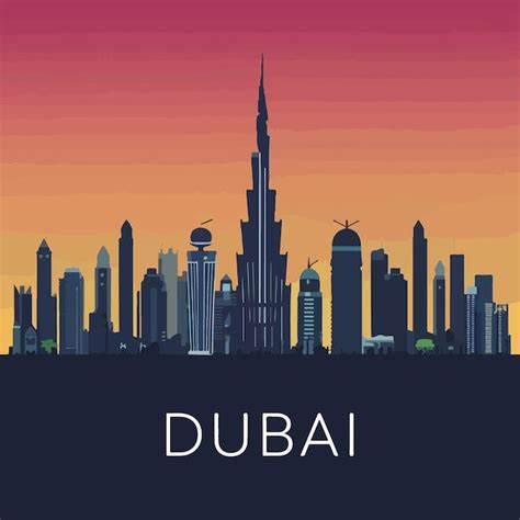 Dubai City Skyline Vector Premium Ai Generated Vector