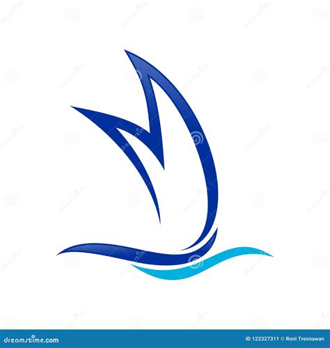 Ship Shape Initial M Lettermark Symbol Design Stock Vector