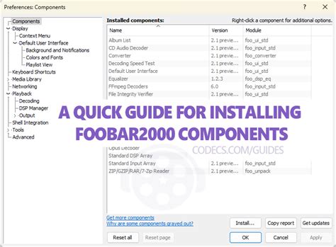 A Quick Guide For Installing Foobar2000 Components