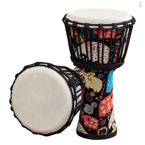 8 Polegadas Bateria De Mão Portátil Africano Djembe Com Estampas Coloridas Percussão Instrumento