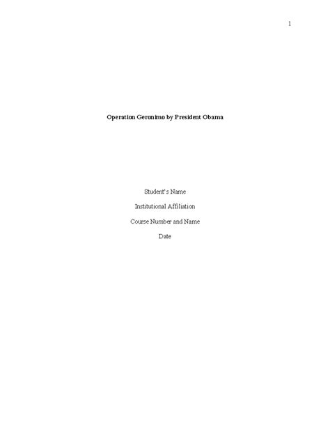 Operation Geronimo Analyzing The Legality Of Obamas Directive Studocu